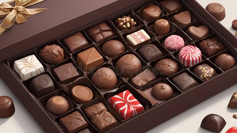 Chocolate Assorted Chocolate Box Stock Illustration - Illustration of ...