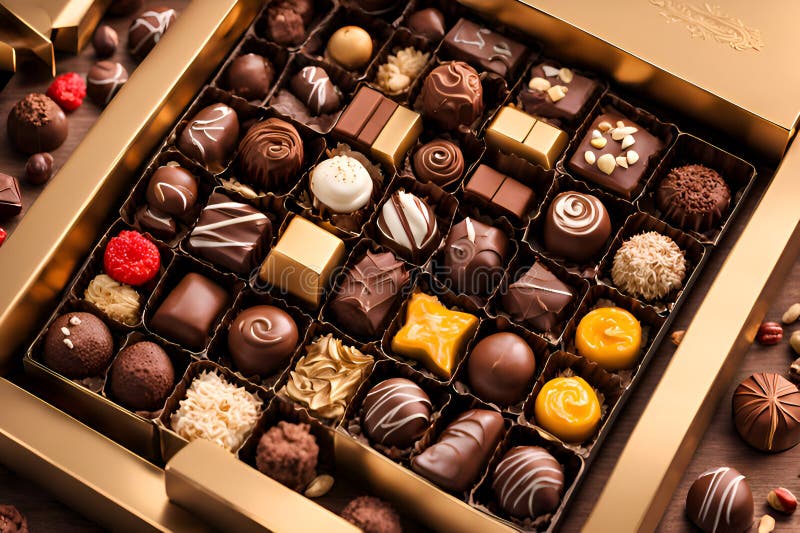 Chocolate Assorted Chocolate Box Stock Illustration - Illustration of ...