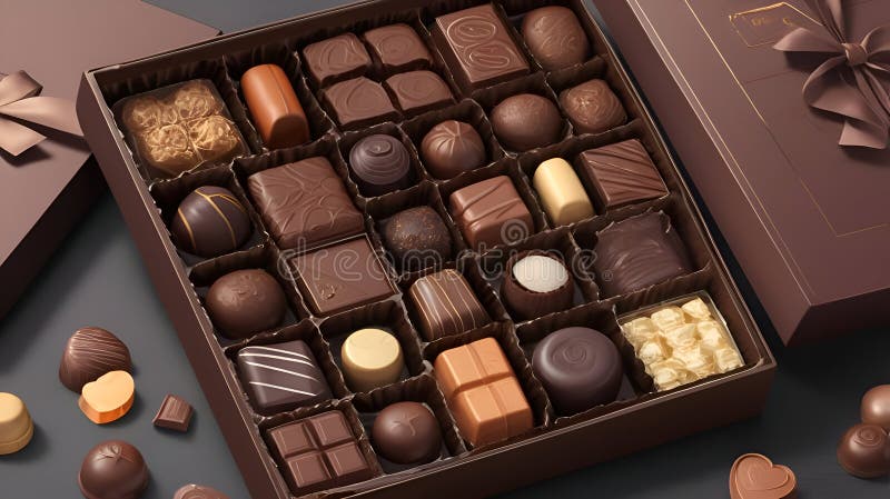 Chocolate Assorted Chocolate Box Stock Illustration - Illustration of ...