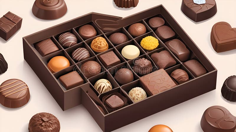 Chocolate Assorted Chocolate Box Stock Illustration - Illustration of ...