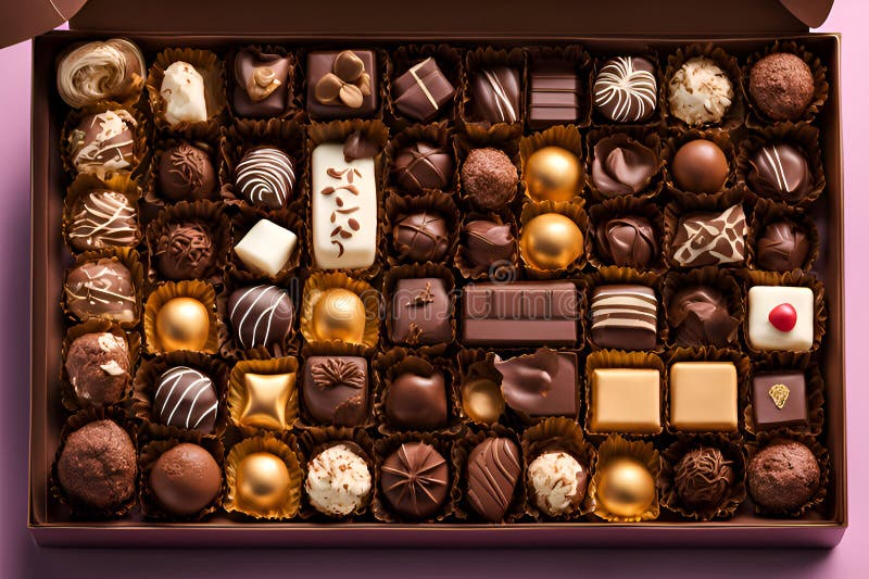 Chocolate Assorted Chocolate Box Stock Illustration - Illustration of ...