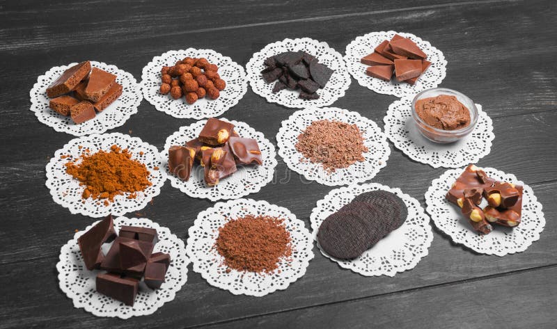 Chocolate Assortment of Ingredients Stock Image - Image of crushed ...