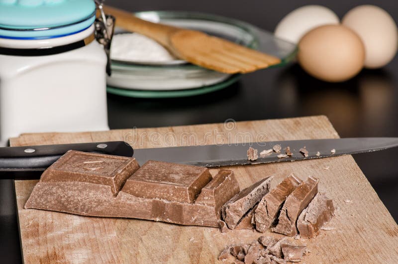 Chocolate for baking stock image. Image of wood, bake - 26757045