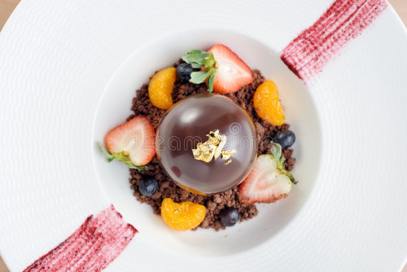 Chocolate ball dessert stock photo. Image of detail, fattening - 69034622