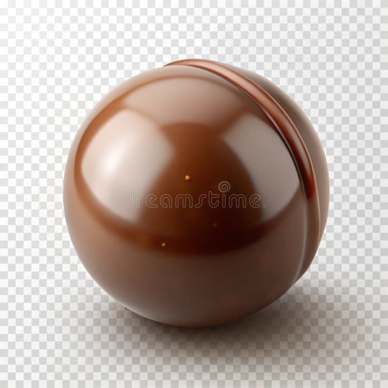 Chocolate Ball Isolated on Transparent Background Stock Illustration ...