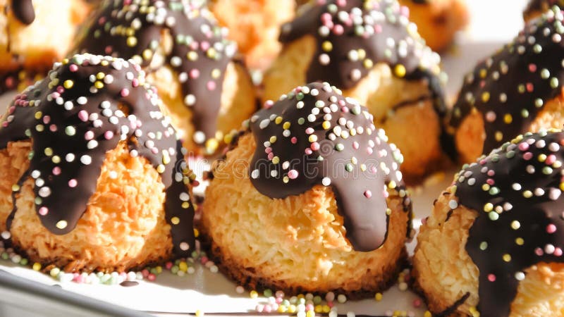 Chocolate Ball,Round Biscuits Topped with Chocolate Stock Photo - Image ...