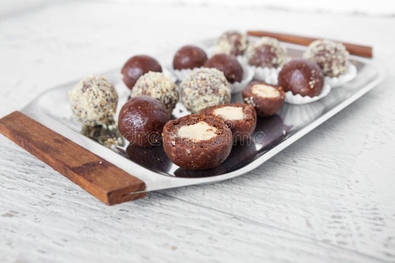 Chocolate ball stock image. Image of truffless, grated - 63800929