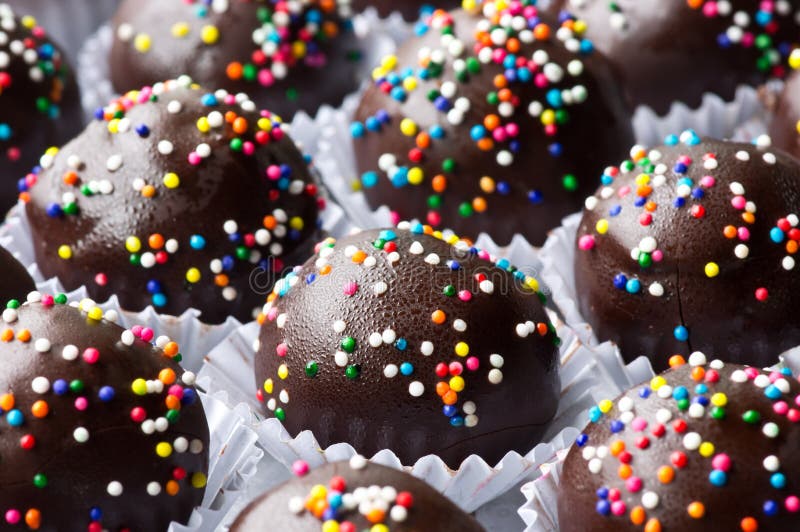Chocolate ball stock photo. Image of eating, party, white - 32923832