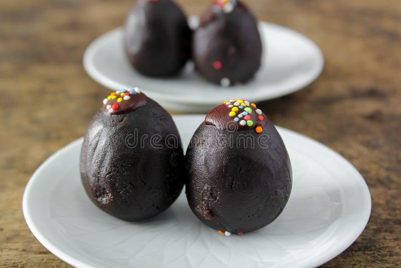 Chocolate Ball with Topping Stock Image - Image of dessert, cupcake ...