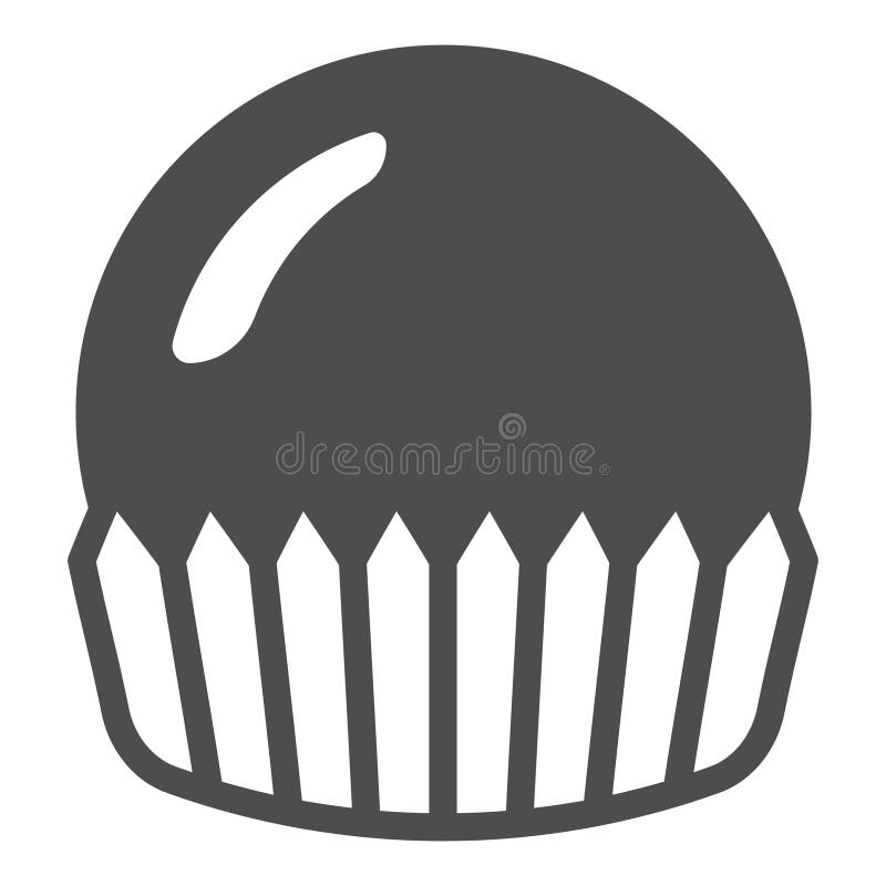 Chocolate Ball in Wrapped Cup Solid Icon, Sweets Candies Concept ...