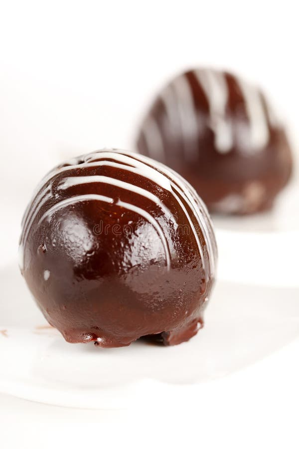 Chocolate balls stock photo. Image of dessert, plate - 17766314