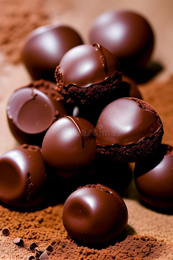 Chocolate Balls in a Bundle on a Table Stock Illustration ...