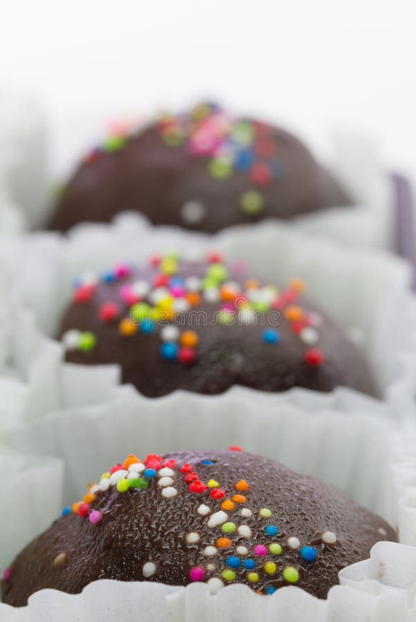 Chocolate balls stock image. Image of lolly, plate, icing - 37543237