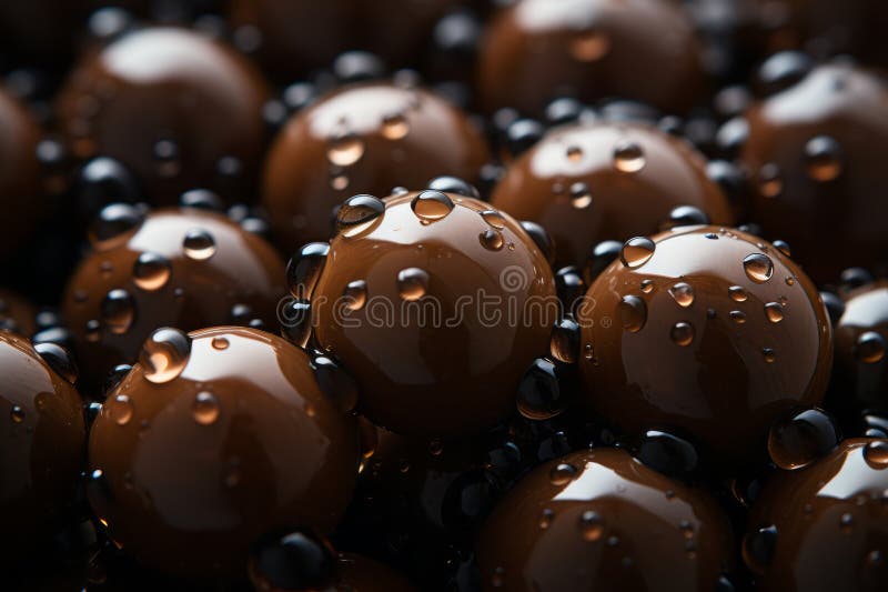 Chocolate Balls with Water Droplets on Them Stock Illustration ...