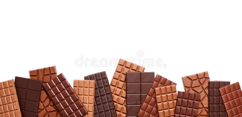 Chocolate Bar Block on White Background Stock Photo - Image of black ...