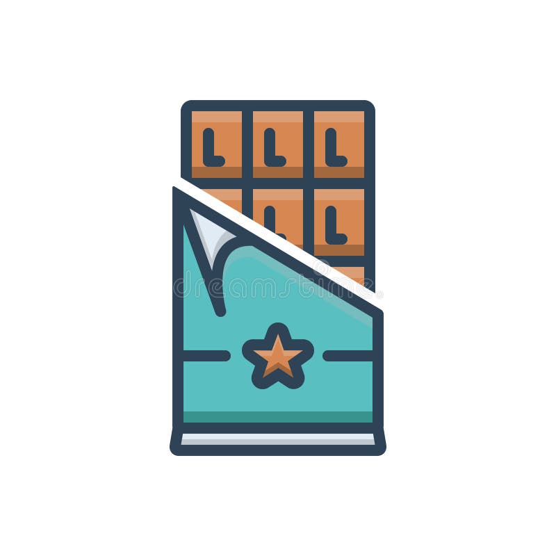 Color Illustration Icon for Chocolate Bar, Delicious and Sweet Stock ...