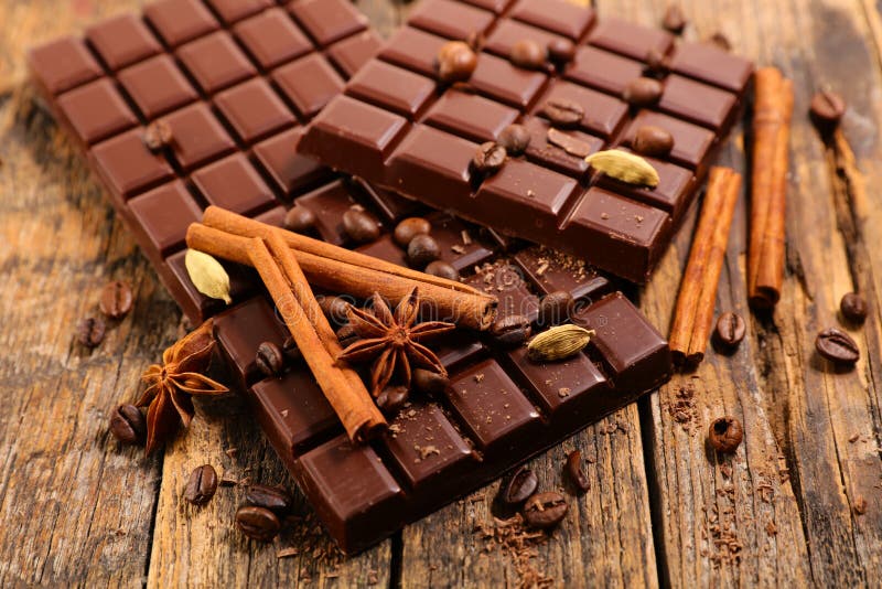 Chocolate Bar, Coffee Grain Stock Image - Image of cooking, spices ...