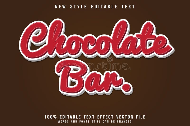 Chocolate Bar Editable Text Effect Emboss Modern Style Stock Vector ...