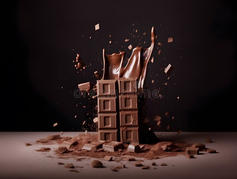 Chocolate Bar Explosion. Food Photography. AI Generated Stock Photo ...