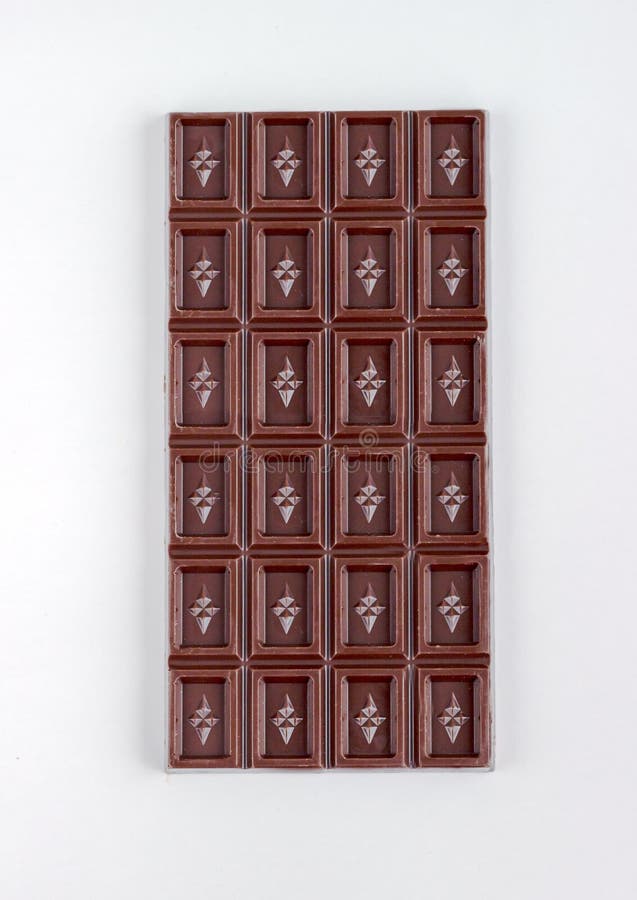 Chocolate Bar with Figure Decoration Isolated on the White Background ...
