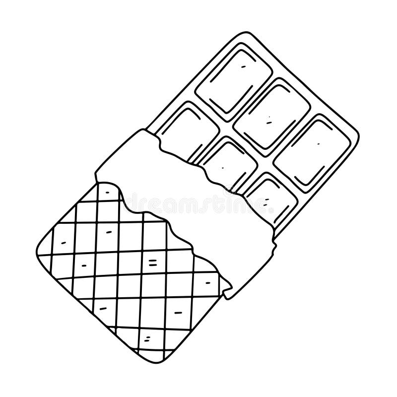 Chocolate Bar in Hand Drawn Doodle Style. Vector Illustration Isolated ...