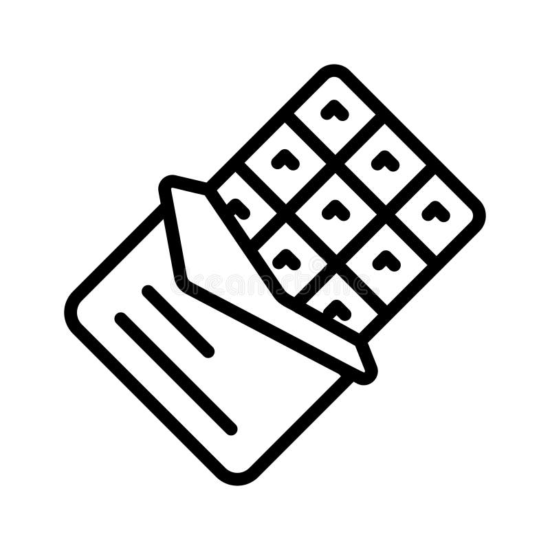 Chocolate Bar Icon Creatively Designed in Outline Style Stock Vector ...