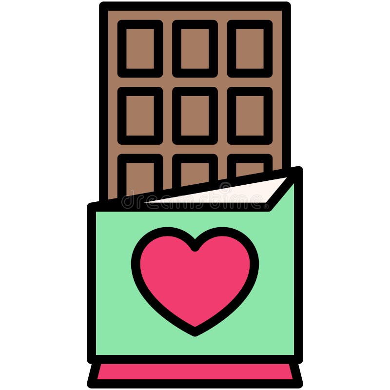 Chocolate Bar Icon, Valentines Day Related Vector Stock Vector ...