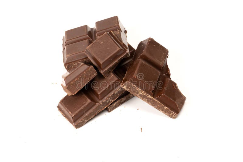 A Chocolate Bar Isolated on White Background Stock Photo - Image of ...