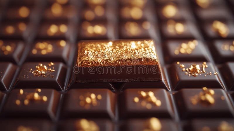 Chocolate Bar Lid Open Gold. Stock Image - Image of brown, isolated ...