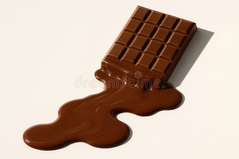 The Chocolate Bar Melts and Spreads Under the Sun. Space for Text ...