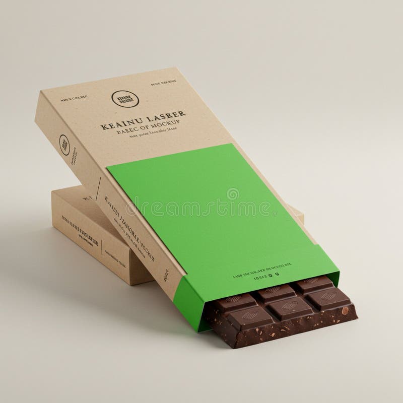A Chocolate Bar Mockup Features a Partially Opened Package. the ...