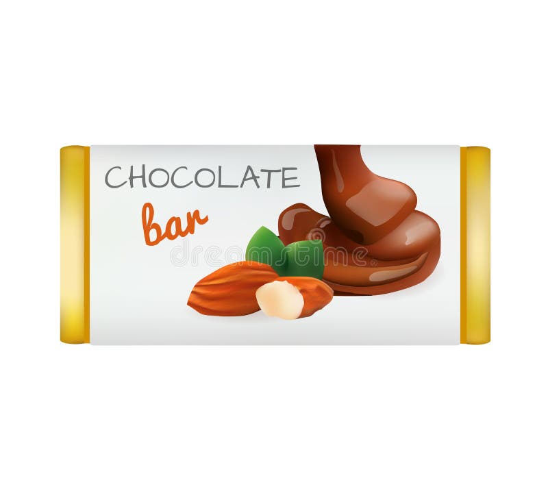 Chocolate Bar with Nuts Isolated Stock Vector - Illustration of icon ...