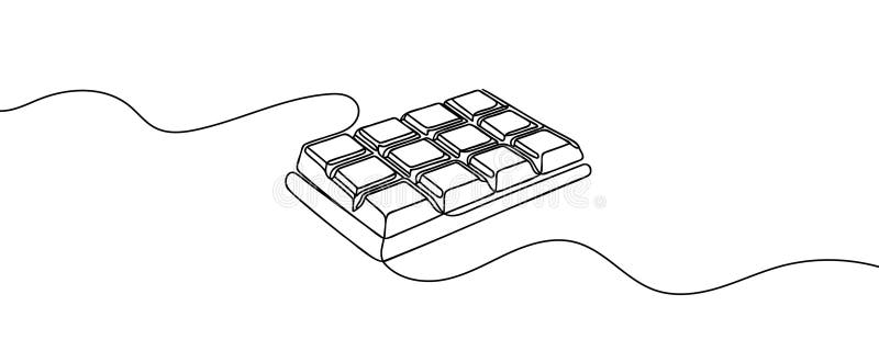 Chocolate Bar One Continuous Line Drawing. Unfolded Chocolate Minimal ...