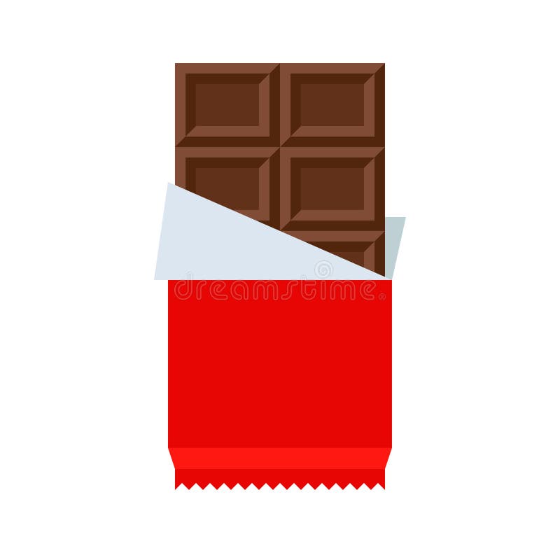 Chocolate Bar in Open Package Vector Stock Vector - Illustration of ...