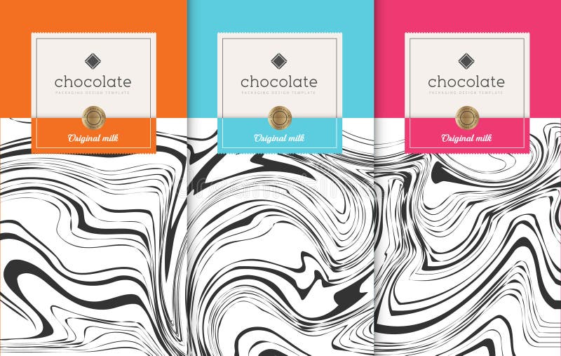 Chocolate Bar Packaging Set. Trendy Luxury Product Branding Template ...