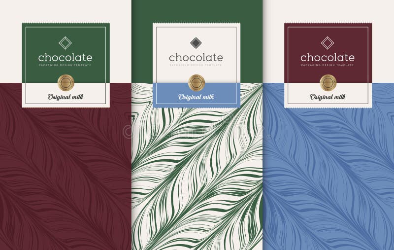 Chocolate Bar Packaging Set. Trendy Luxury Product Branding Template ...