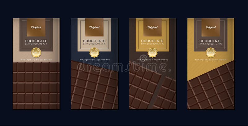 Chocolate Bar Packaging Set. Trendy Luxury Product Branding Template ...