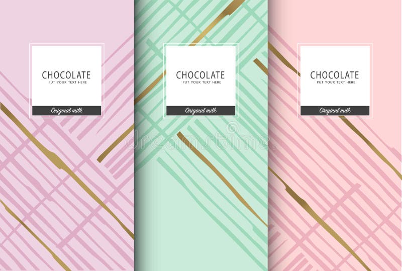 Chocolate Bar Packaging Set. Trendy Luxury Product Branding Template ...
