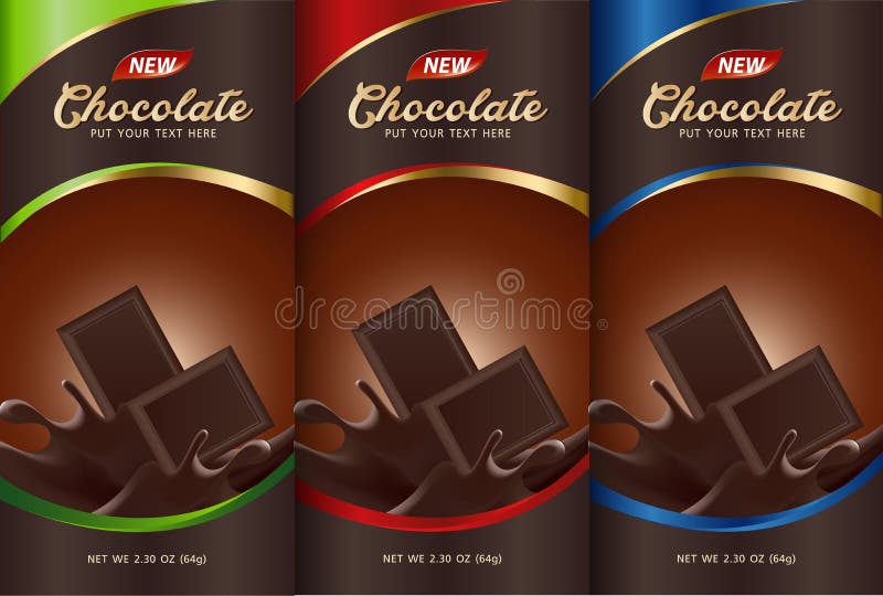 Chocolate Bar Packaging Set. Trendy Luxury Product Branding Template ...