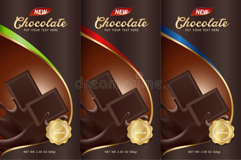 Chocolate Bar Packaging Set. Trendy Luxury Product Branding Template ...