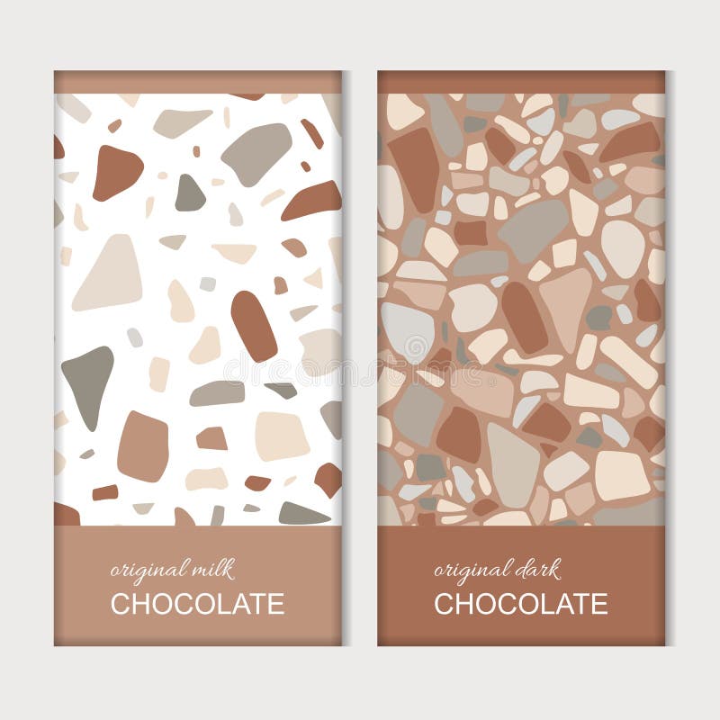 Chocolate Bar Packaging. Trendy Template with Abstract Patterns in ...