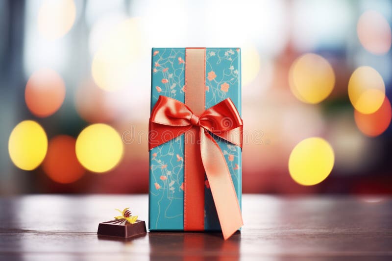 Chocolate Bar with a Ribbon for a Gift Concept Stock Illustration ...