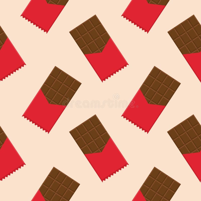 Chocolate Bar Seamless Pattern Vector Illustration V Stock Vector ...