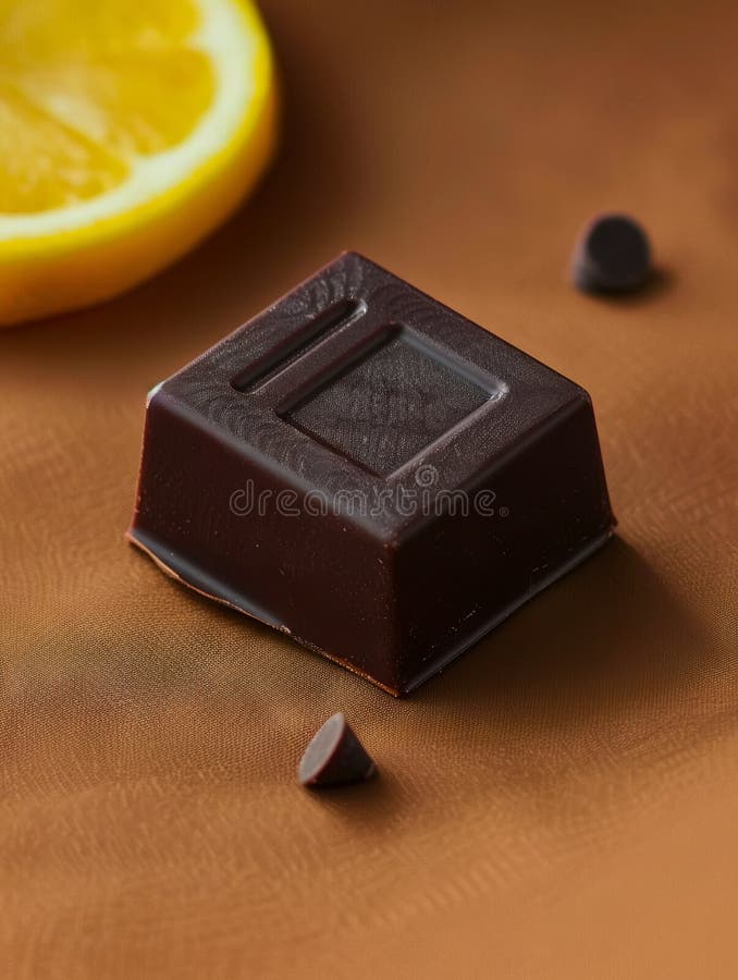 A Chocolate Bar with a Slice of Lemon Stock Image - Image of generated ...