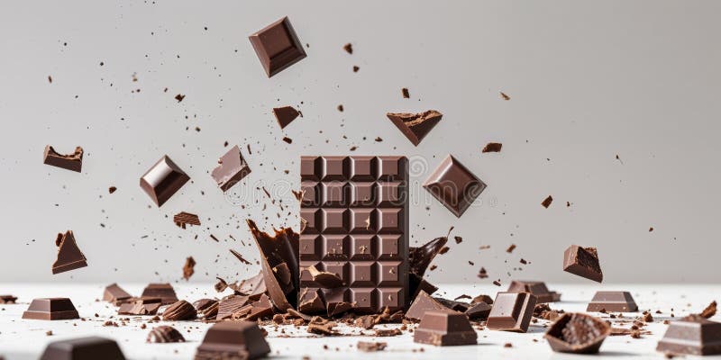 Chocolate Bar Smashed Creating Chaos and Disorder Stock Photo - Image ...