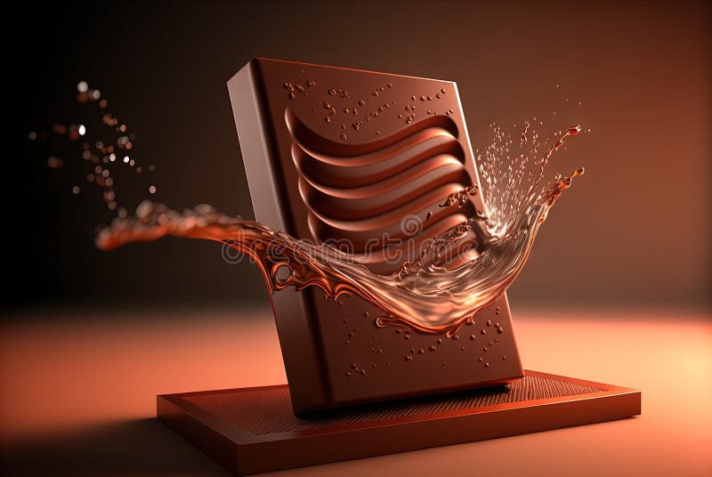 Chocolate Bar with a Splash of Hot Cocoa Drops. Stock Illustration ...