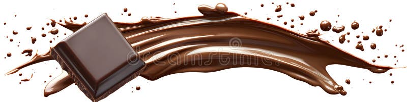 Chocolate Bar Splash Isolated on White Stock Illustration ...