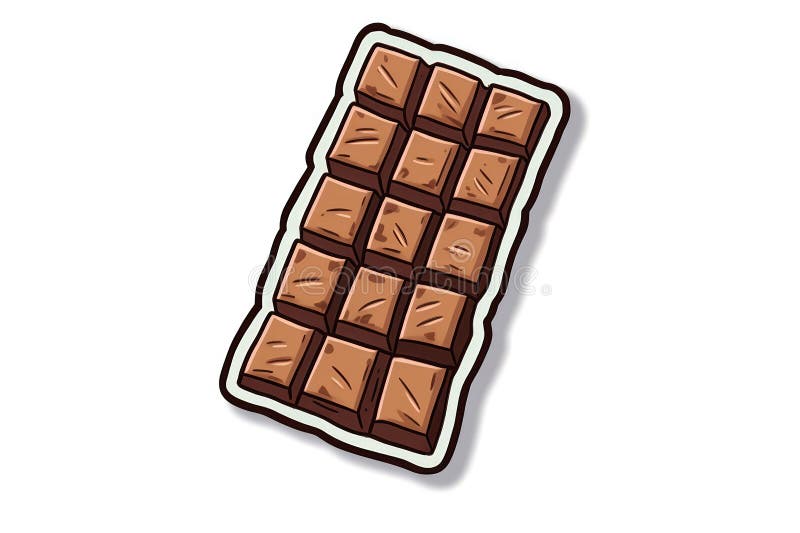 Chocolate Bar Sticker on White Background. Generative AI Stock ...