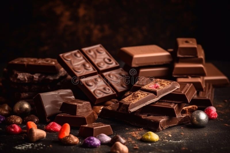 Chocolate Bar on the Table. AI Generated Stock Illustration ...