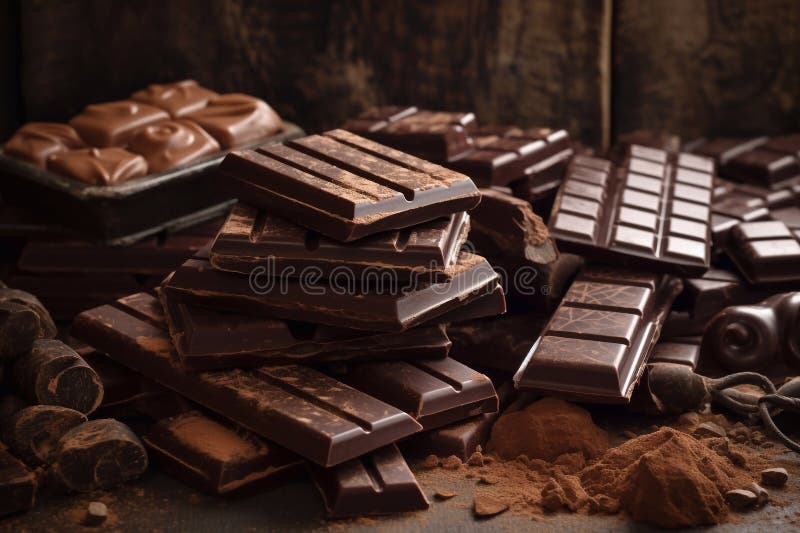 Chocolate Bar on the Table. AI Generated Stock Illustration ...